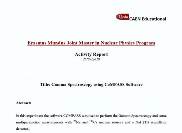 Erasmus Mundus: Gamma Spectroscopy using CoMPASS Software - CAEN Educational